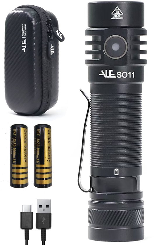 ALE SO11 zaklamp op batterijen – zaklamp led oplaadbaar – 1800 lumen – USB-C – IP68 –... | bol