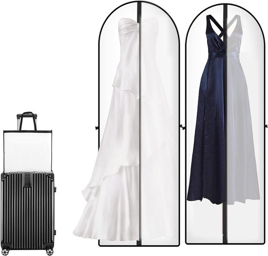 2 stuks kledingzak 60 x 180 cm met ritssluiting waterdicht opvouwbaar mottenbestendig... | bol