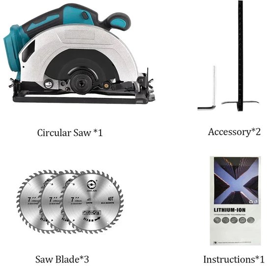 Cirkelzaag - Cirkelzaagmachine - Zaag - Borstelloze - Draadloze - 7 ...