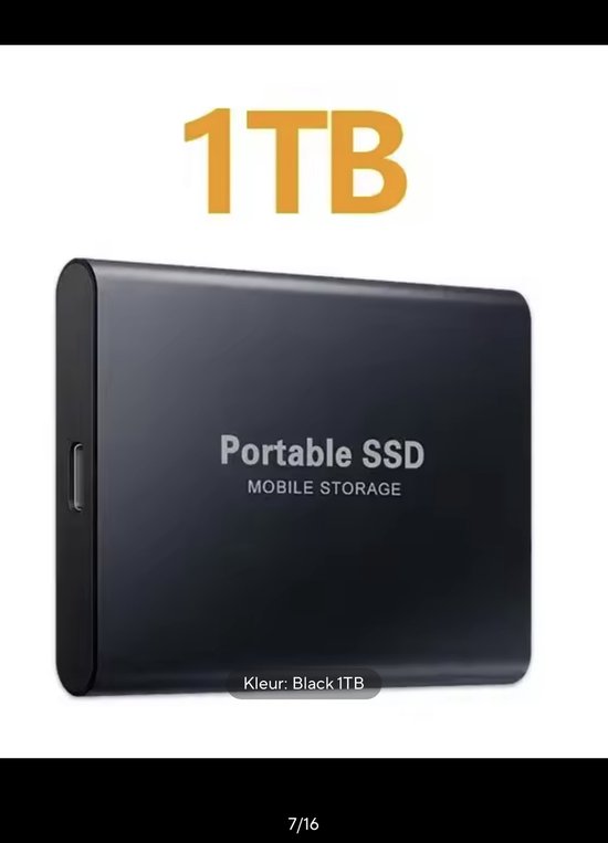 Draagbare SSD Externe Harde Schijf - draagbare SSD - 1TB aan Opslag ...