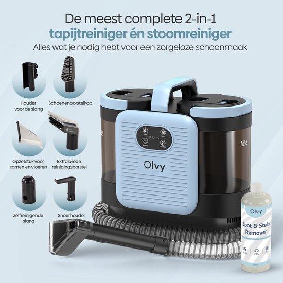 Olvy Tapijtreiniger PRO - Stoomreiniger - Meubelreiniger - 100° Stoom ...