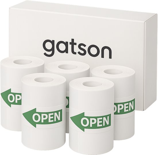 5 Rollen Sticker Papier voor Gatson Mini Printer - Navulling - Pocket ...