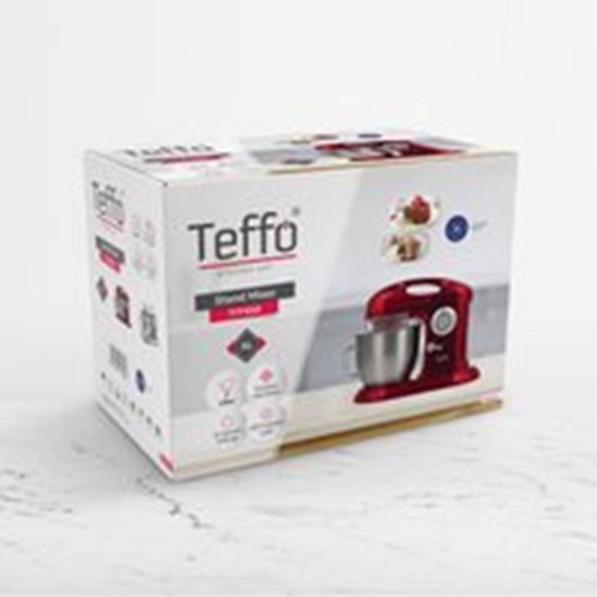 Teffo stand mixer - keukenmixer - rood - 7 liter - 10 standen - 1200 ...