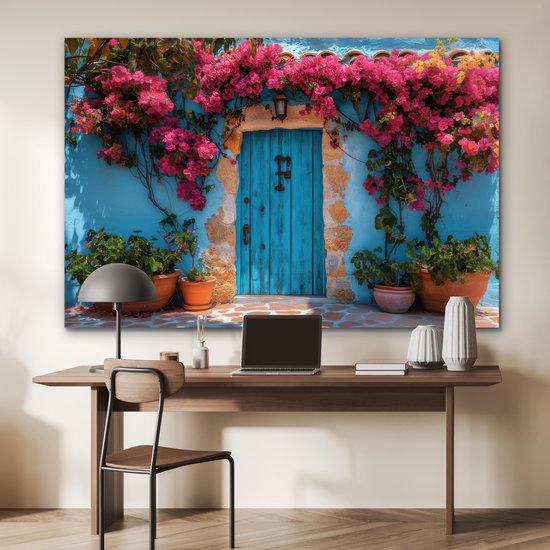 Aluminium schilderij 180x120 cm - Wanddecoratie metaal - Deur - Hout ...