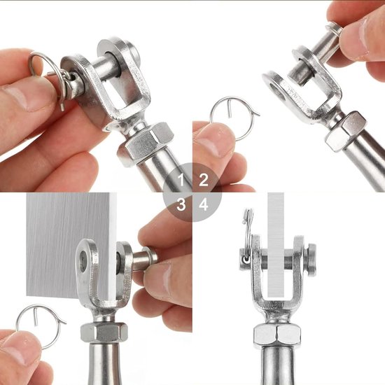 2 stuks roestvrijstalen wandspanners draadspanners 304 roestvrij stalen ...