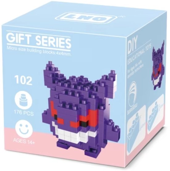Micro Brick - Gengar - 176 Pcs - Bouwen - Bouwspeelgoed | bol