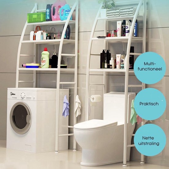 IBBO Shop - Ombouwkast voor Toilet - Wc Organizer Rek met 3 Leg Planken - 160x65CM -... | bol