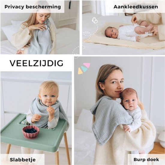 Baby Mousseline Doekjes 80x80cm - Zachte 100% Katoenen Hydrofiele ...