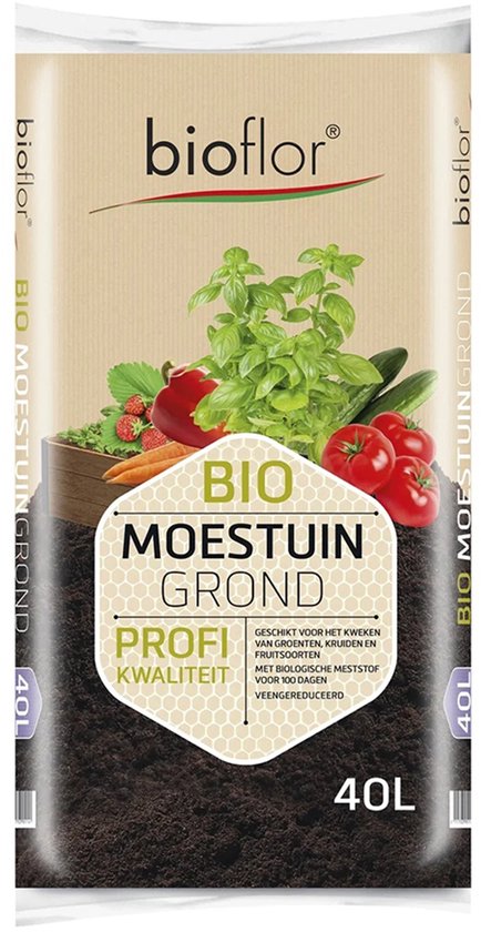 Bioflor BIO Moestuingrond - 40L - potgrond voor moestuinen | bol