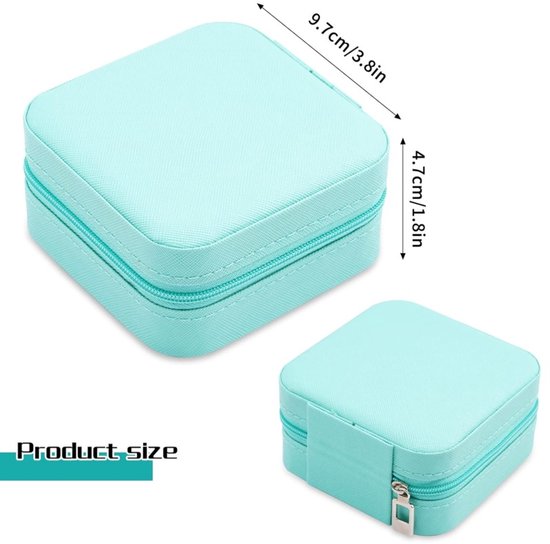 1-pack - Mini reis-sieradendoos van leer - Opbergdoos voor ringsieraden ...