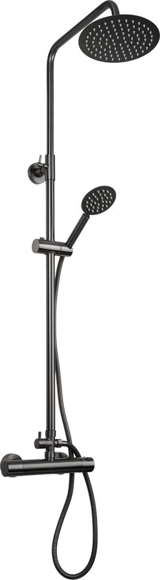 Novi -Complete douche set - GunMetal - Rond - hartafstand 12-15-18 ...