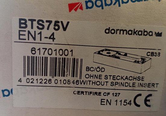 vloerveer dorma exclusief steekas+plaat BTS75V EN 1-4 | bol