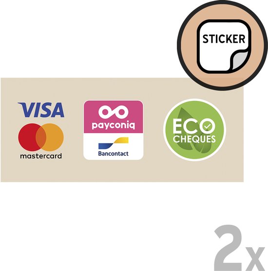 Pictogram/ stickers (2x) | 18 x 8 cm | Betaalmogelijkheden + Eco ...