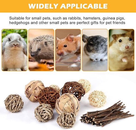 Famanu - 10 Stuks Kauwballen, cavia's, kleine dieren, kauwspeelgoed ...