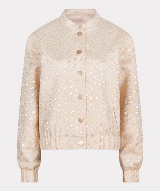 EsQualo Jas Jacket Bomber Fancy Jacquard Sp25 17009 123 Ivory Dames ...