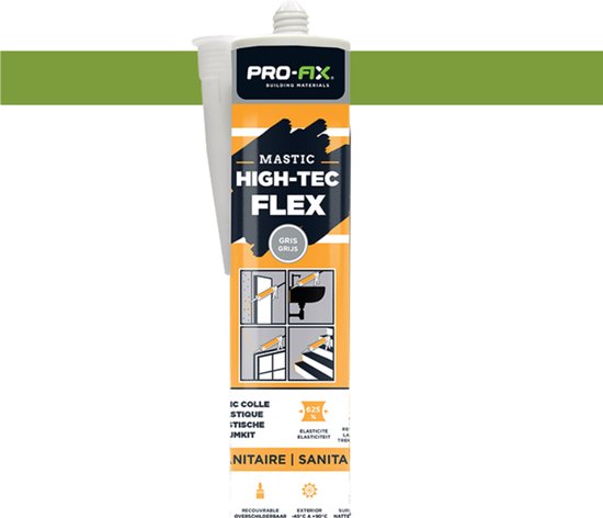 Pro-Fix - Mastic High-Tec Flex Zwart - Pro-Fix | Robuuste Lijmkit voor Sanitair &... | bol