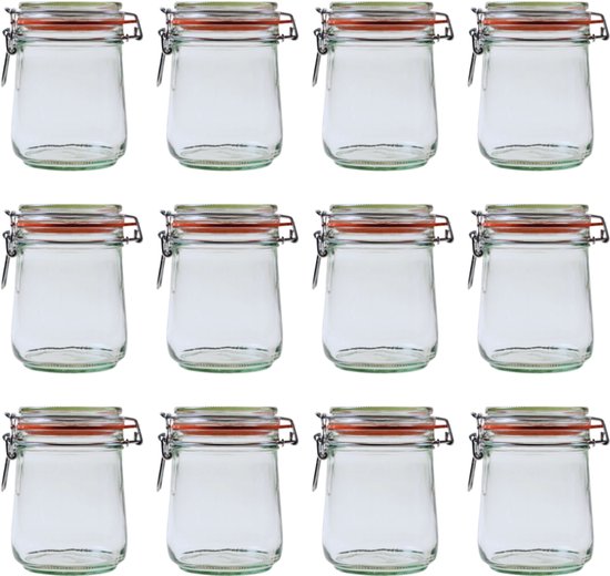 12x weckpotten glas 800ml met beugelsluiting - weckpotjes ...