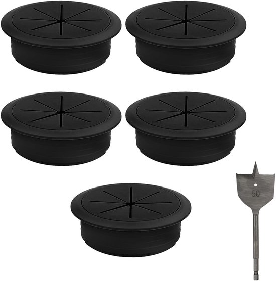 Kabeldoorvoer voor bureau - kunststof - 50 mm - 5 stuks | bol