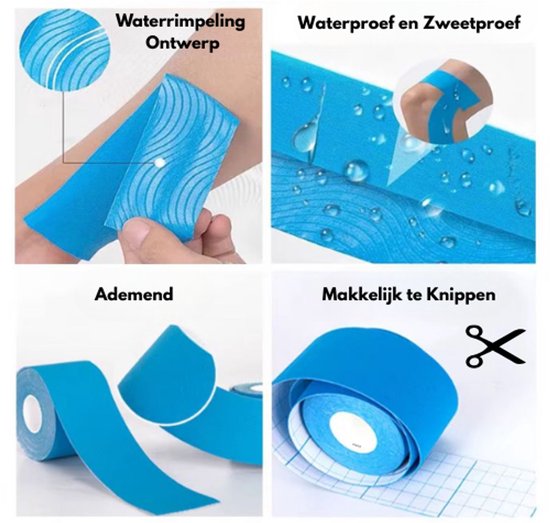 Caimco® Sporttape - Wit - 1 Rol - Kinesiologie Tape - Waterbestendige ...
