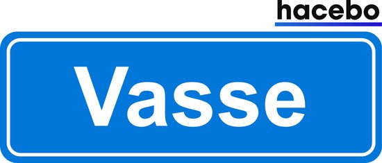 Hacebo - Plaatsnaam Sticker - 29x10 CM - Vasse sticker - Verkeersborden ...