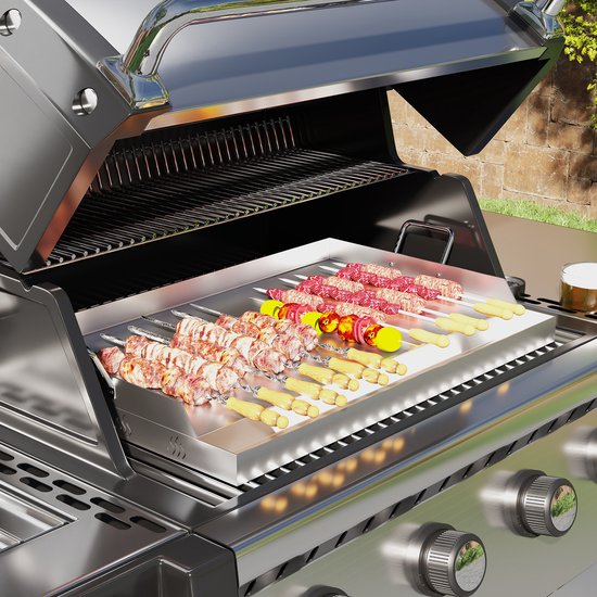 NAIZY BBQ Plancha Grillplaat 65 x 40 cm RVS Grillmat Universele ...