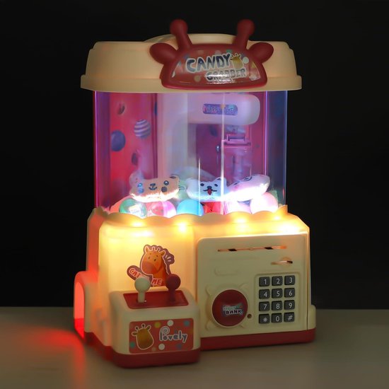Cute Deer Piggy Bank Claw Machine with 10 Plush Dolls and 20 Coins ...