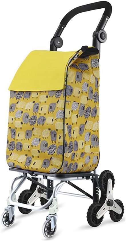 Opvouwbare Winkelwagen met 6 Wielen en Schokbestendig Ontwerp - Ideaal ...