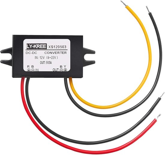Waterdichte Spanningsomvormer 12V naar 5V 3A - DC Step Down Converter ...