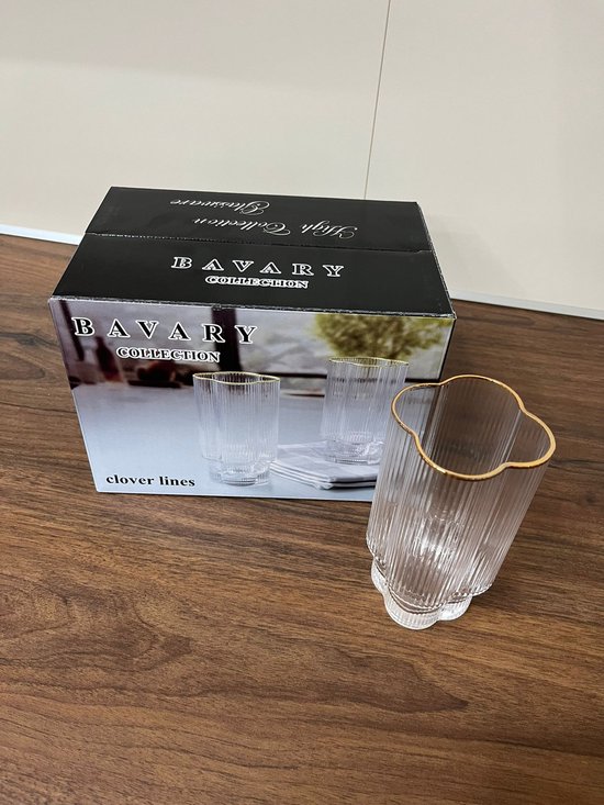 Bavary Clover Lines - Long Drinkglazen - Koffie Glas – 360ml – Set van ...