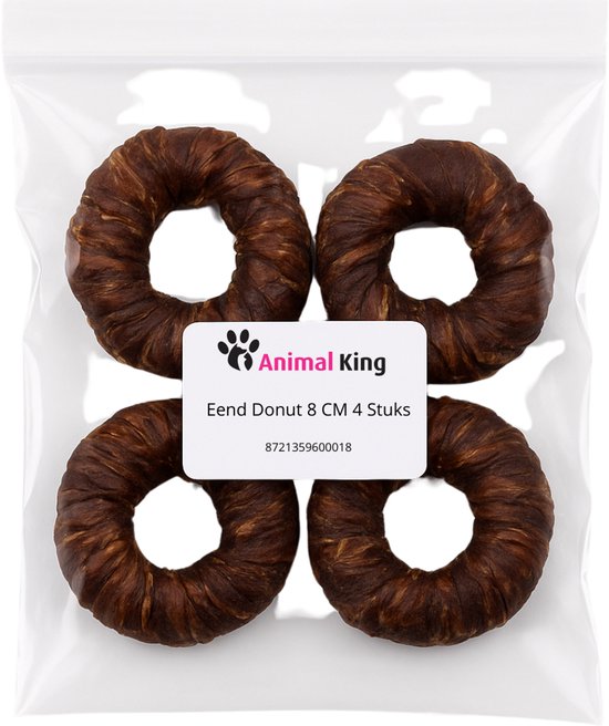 Animalking Eend Donut Hond - Hondensnacks - Kauwstaaf Hond - Kauwbotten Hond -... | bol