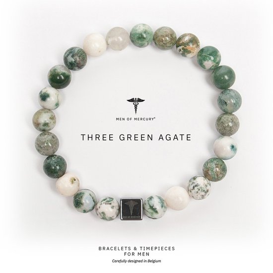 Men of Mercury - Tree Grain Agate - Boomkorrel Agaat - Armband - Heren ...