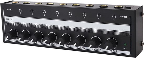 8 Channel Portable Metal Stereo Audio Amplifier with 12V Power Adapter ...