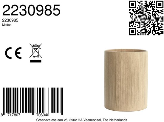 Light & Living Cilinder lampenkap Medan - Beige - 30x30x40cm - Modern | bol