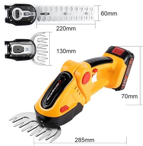Newbeny - 2 in 1 Draadloze Heggenschaar - Snoeischaar - Elektrisch ...