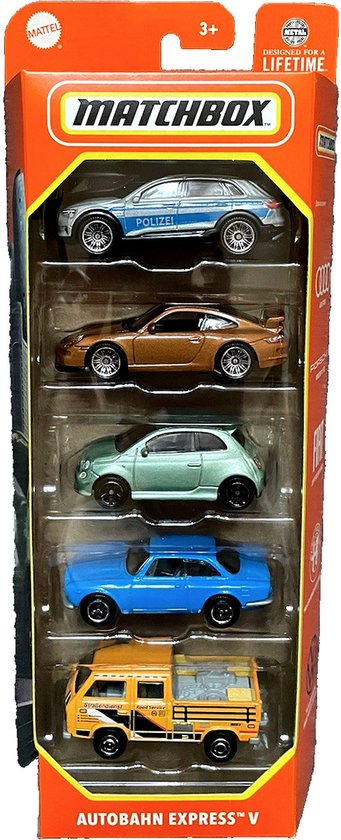 MATCHBOX AUTOBAHN EXPRESS V CAR SET AUDI,PORCHE,FIAT,ALFA ROMEO ...