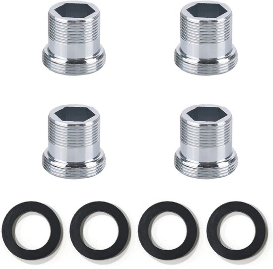4 stuks schroefdraadadapters voor M18 en M22 buitendraad metaal kraan instelling met... | bol
