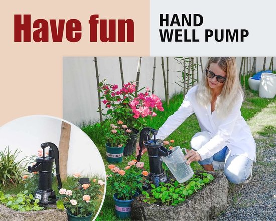 Duurzame gietijzeren waterpomp voor tuin en vijver met eenvoudig ...