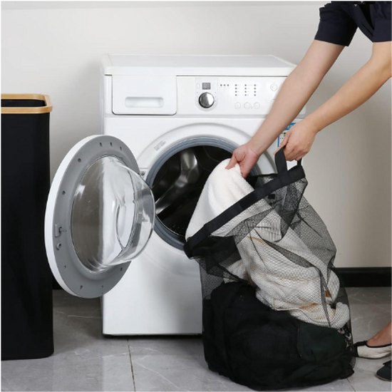 Wasmanden Met Deksel - 120 Liter - Hoge Wasmand Met Bamboe Handvat en ...