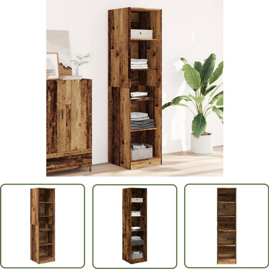 vidaXL Houten Kast - Gangkast - Kledingkast 50x50x200 cm bewerkt hout ...