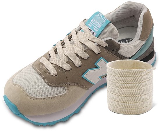 Veters creme - 90cm - Sportveters - Hoge kwaliteit - Veters plat - Veter - Schoenveters | bol