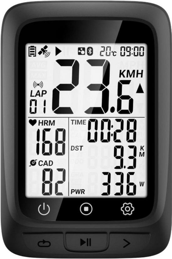 Fietscomputer - Kilometerteller Fiets - Draadloos - GPS - Bluetooth 5.0 ...