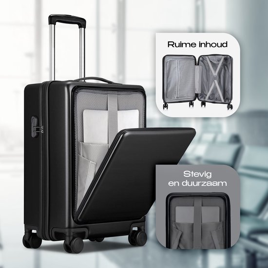 Valise Bagage à main VAIVE - Valise 43L - Trolley léger - Zwart | bol