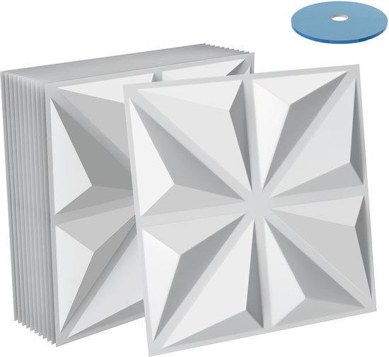 3D-wandpanelen, pvc-wandpanelen, hittebestendig, waterdicht, 50 x 50 cm ...