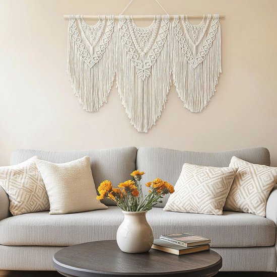 Geweven Macramé Muurbehang - Boho Wandtapijt voor Slaapkamer Decoratie ...