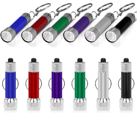 12 stuks mini-led-zaklamp voor kinderen met sleutelhanger Handlamp ...