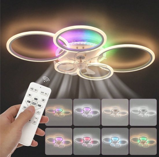 5 Ring Ventilator | Moderne Ringen LED Ventilator | Smart Lamp | RGB ...