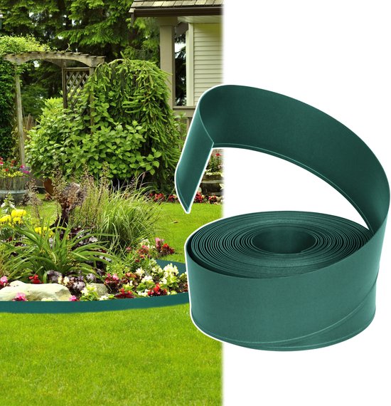 NAIZY Bordure de gazon en plastique 10 m, bande de parterre de fleurs ...