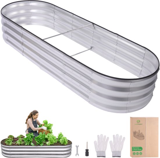 1-Pack Moestuinbak – 180 x 60 x 30 cm - Kweekbak Metaal – Kweektafel ...