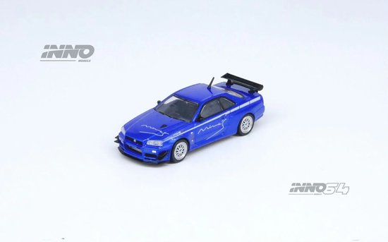 Nissan GT-R R34 V-Spec (Blue) | 1:64 Inno Models IN64-R34VS-MINES-BL | bol