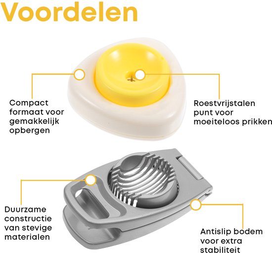 YUGN Eierprikker en Eiersnijder - RVS Draad - Eierschaal Perforator ...